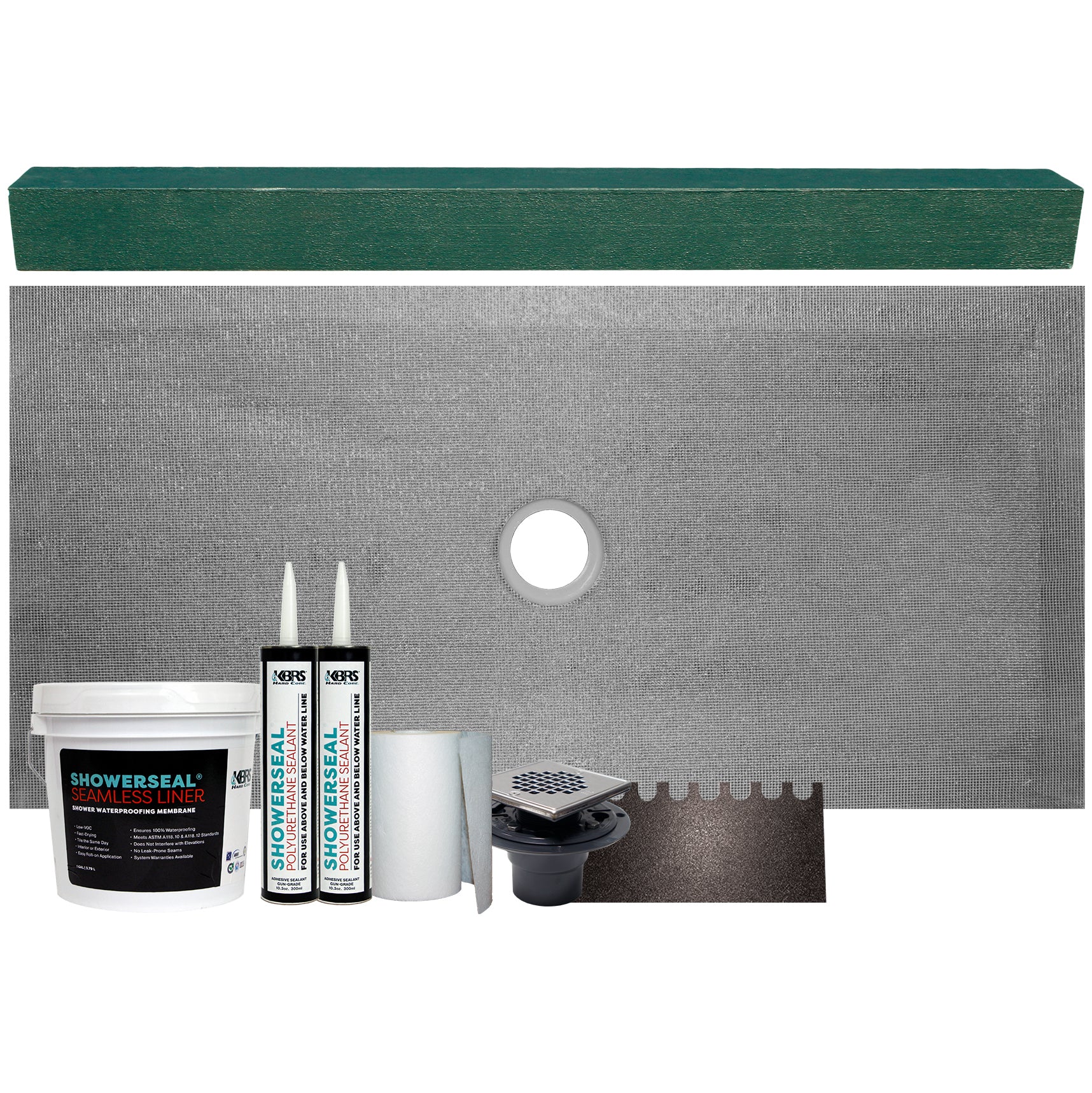 38" x 61" Shower Pan Kit (Center, Left or Right Drain)