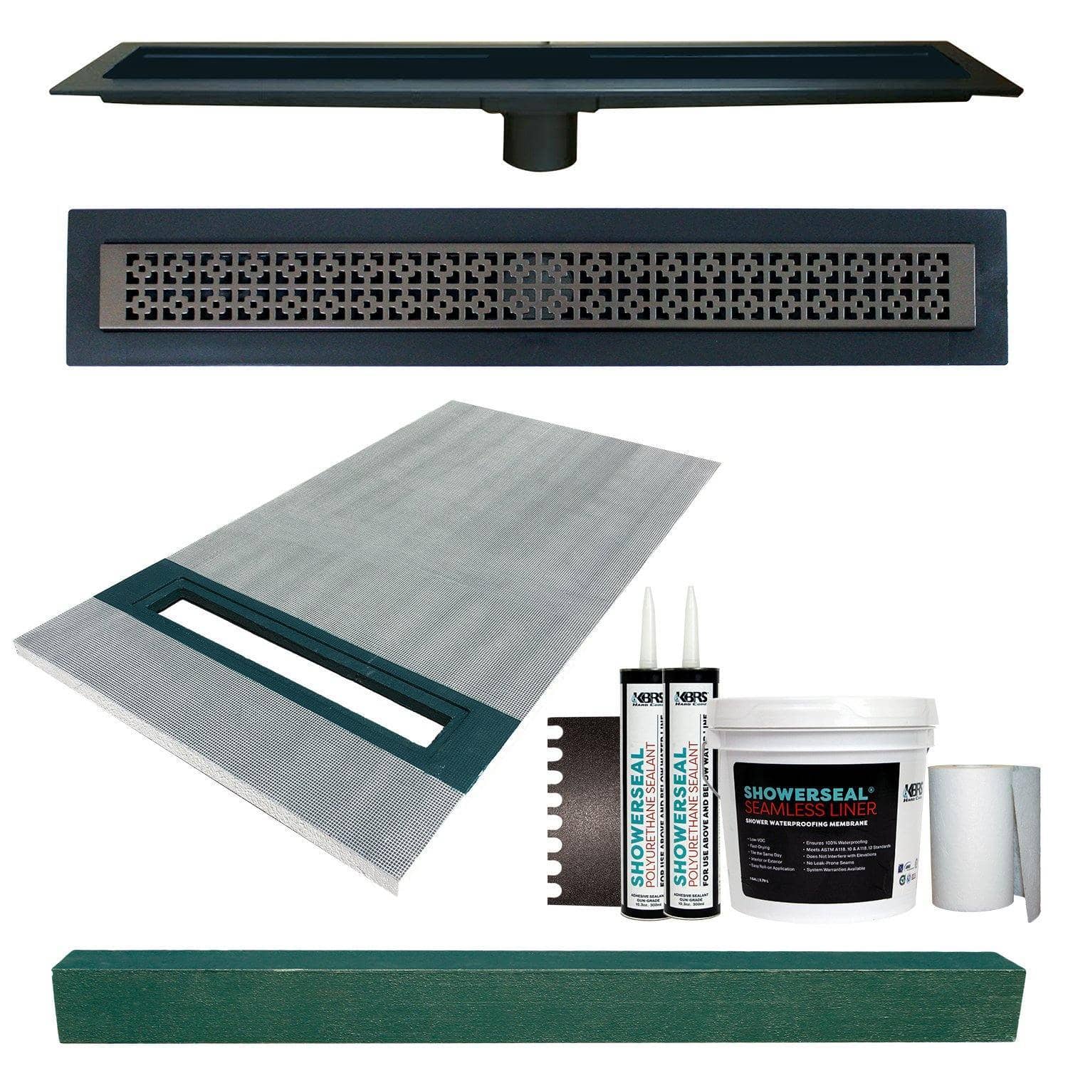 36" x 72" Linear Drain Shower Pan Kit | KBRS Showerbase.com
