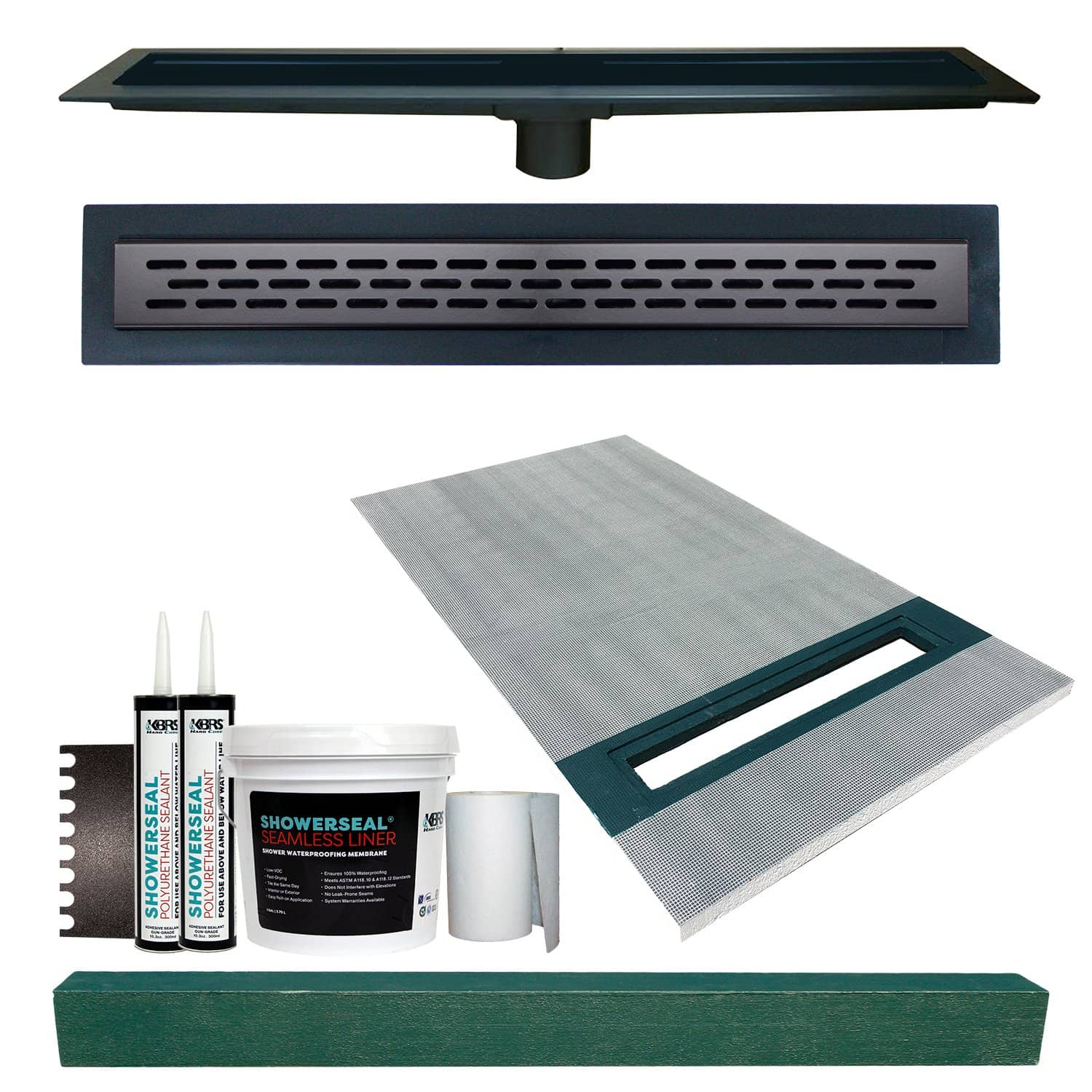 36" x 72" Linear Drain Shower Pan Kit | KBRS Showerbase.com