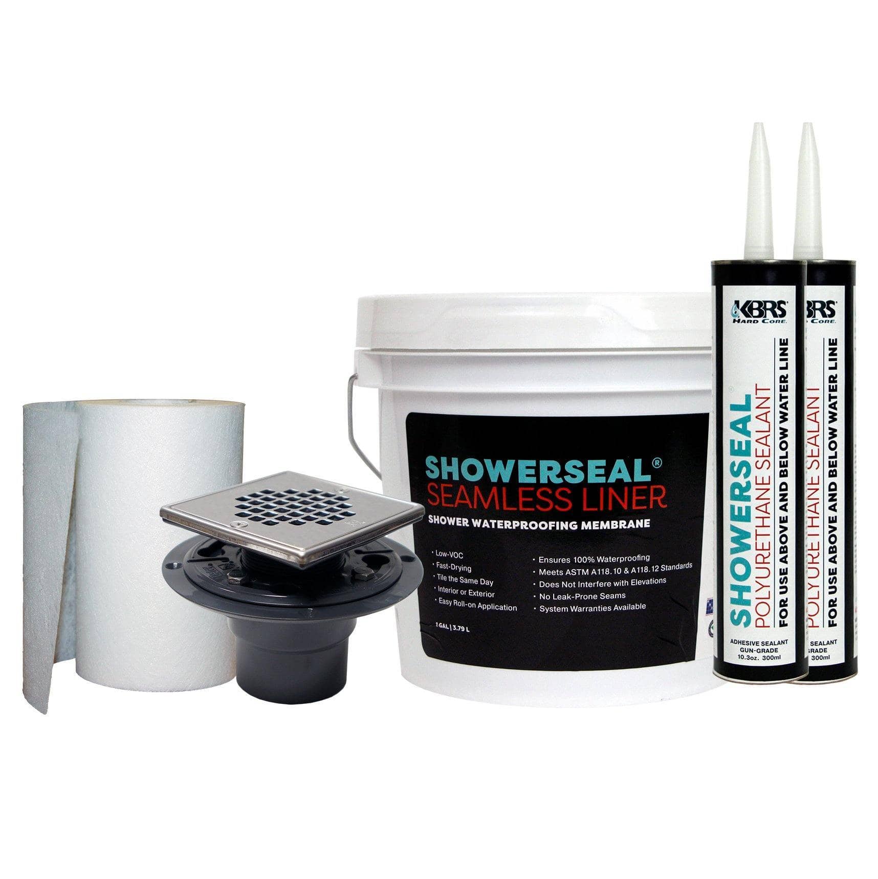 Shower Waterproofing Accessories Pack w/ Shower Drain | KBRS